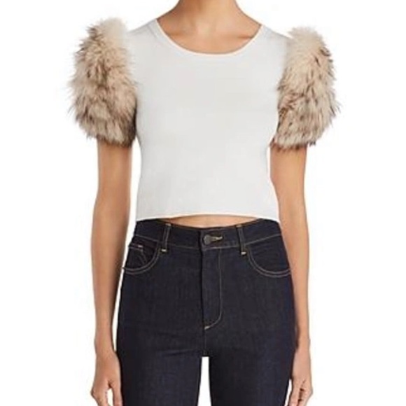 Alice + Olivia | Sweaters | Alice Olivia Ciara Fox And Rabbit Fur ...